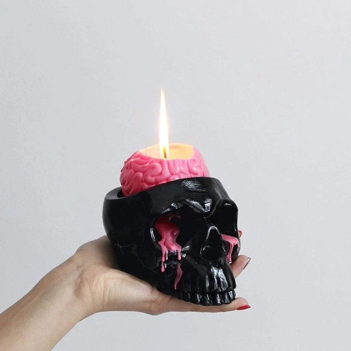 Human Brain Candle in Skull Candle Holder, Color Brain Candles - Etsy