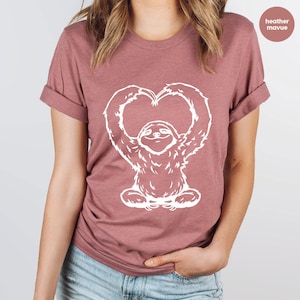 Funny Sloth Clothing, Cute Animal Toddler Shirts, Sloth Heart Graphic ...