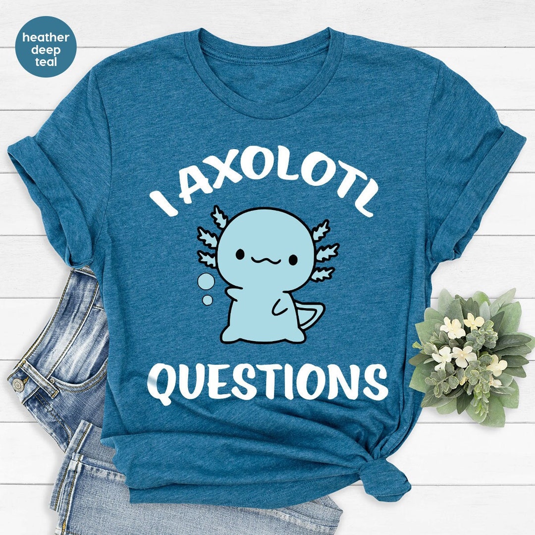 Cute Axolotl T-shirt, Axolotl Graphic Tees, Kids Axolotl Shirts, Funny ...