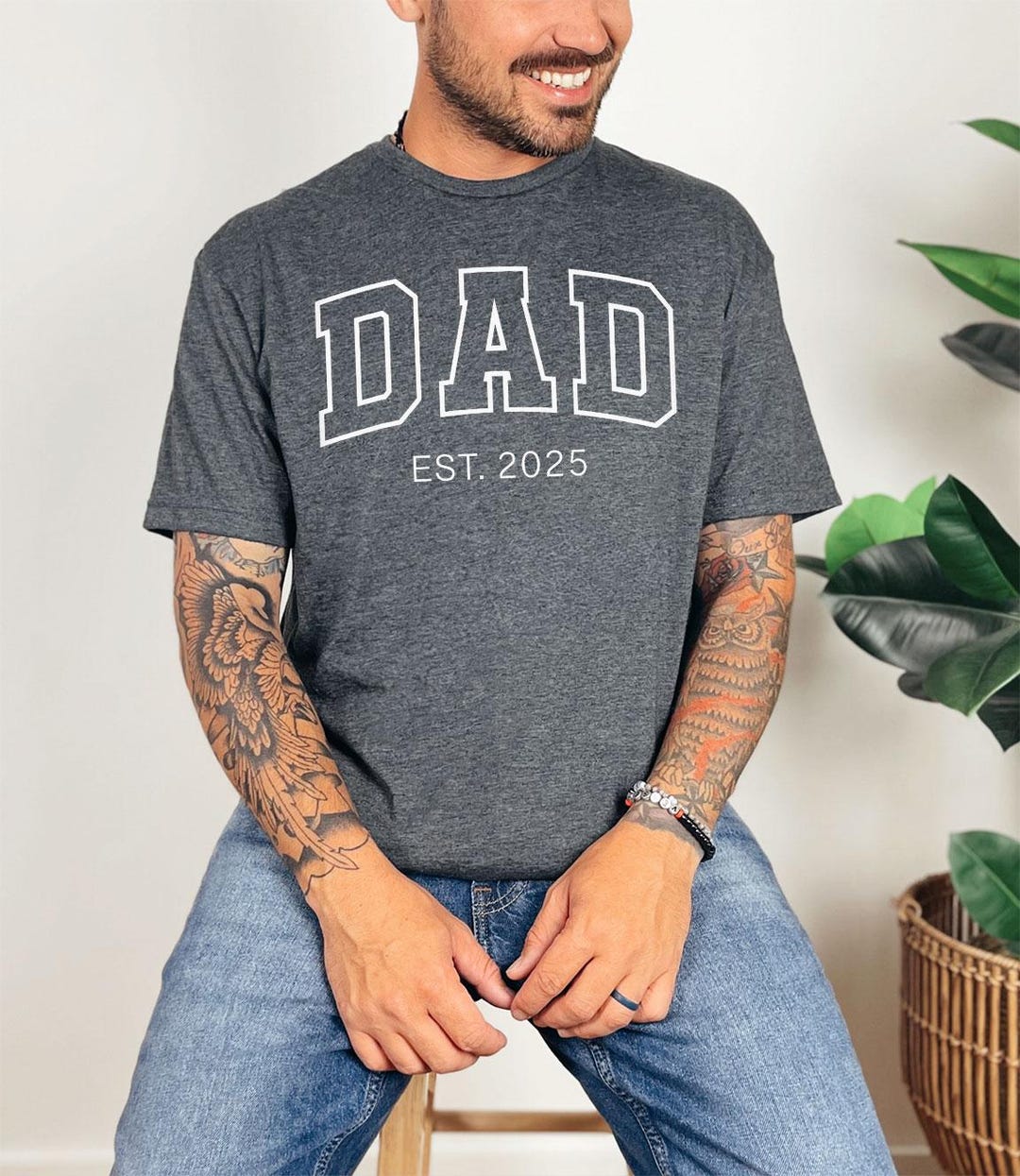 Personalized Dad Est T-shirt, Father Announcement Shirt, New Dad Shirt ...