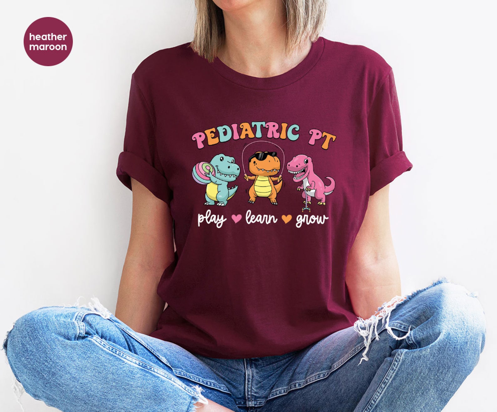 Pediatric Physical Therapy Shirt, Funny Dinosaur Graphic Tees ...