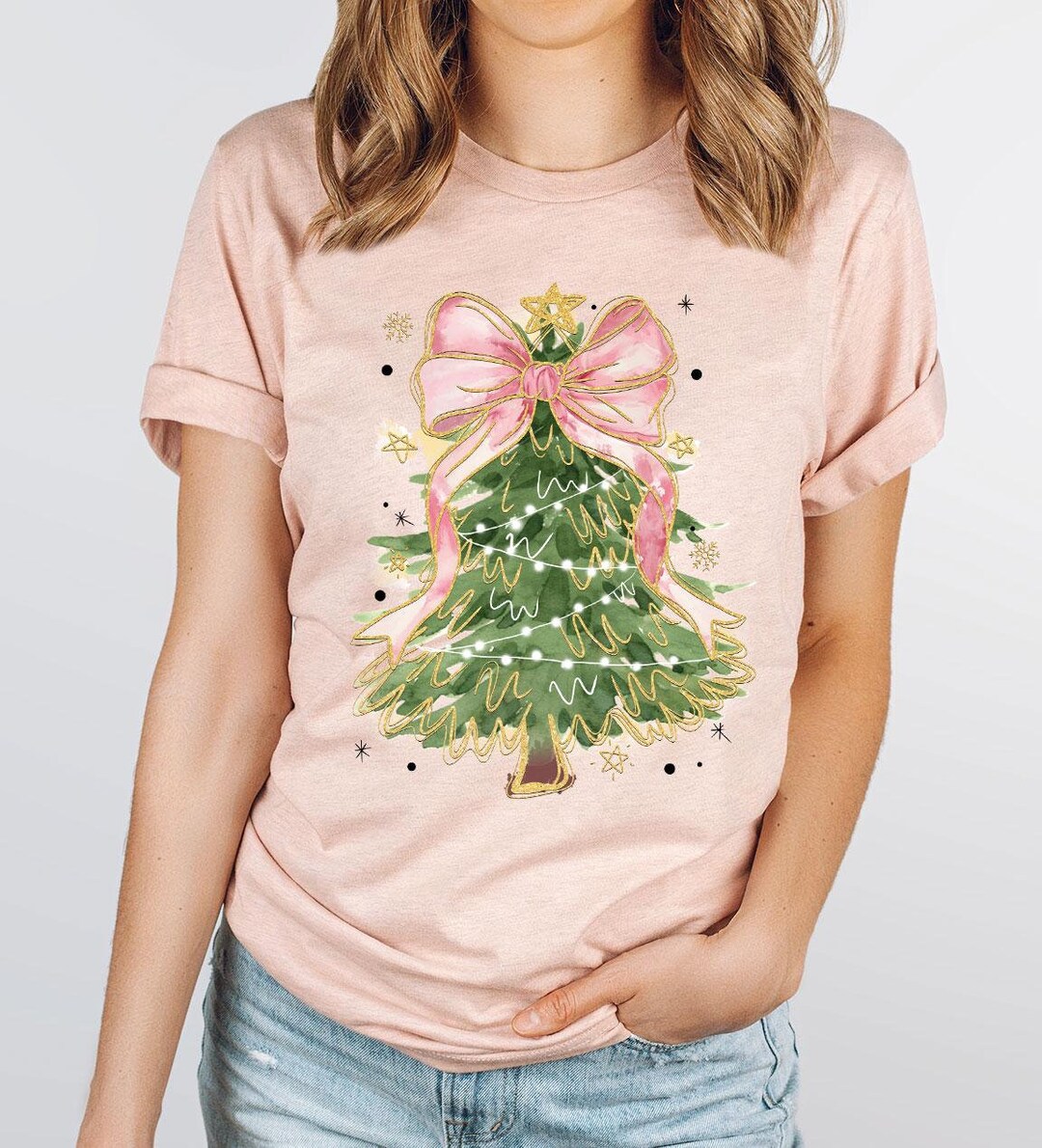 Christmas Tree Bow Shirt, Christmas Shirt for Women, Christmas Tree ...