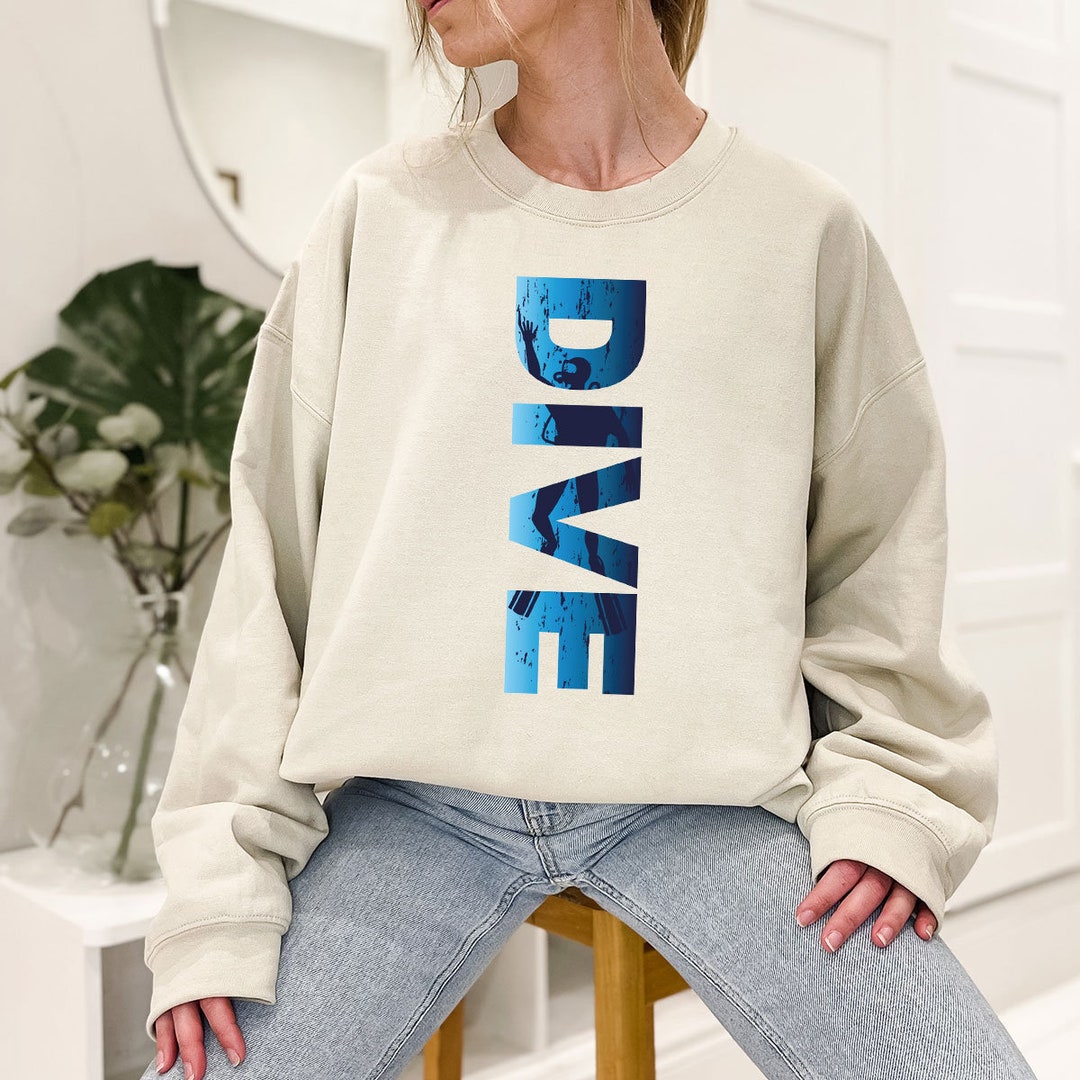 Underwater Sports Diving Long Sleeve Shirts, Deep Sea Graphic Hoodie ...