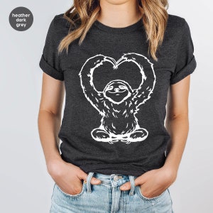 Funny Sloth Clothing, Cute Animal Toddler Shirts, Sloth Heart Graphic ...