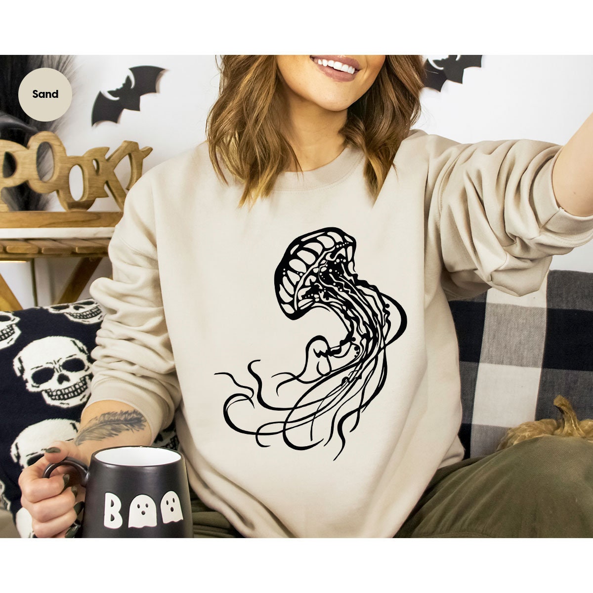 Ocean Marine Life Sweatshirt, Marine Biology Unisex Hoodies, Cute Sea ...