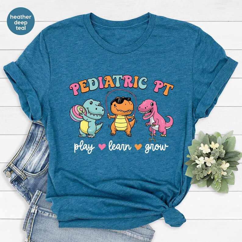 Pediatric Physical Therapy Shirt, Funny Dinosaur Graphic Tees ...
