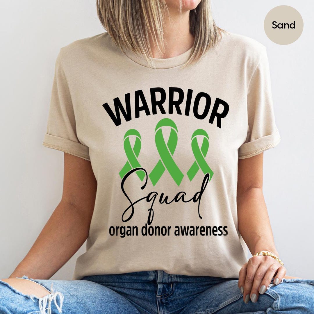 Organ Donation Awareness Ribbon Shirt, Organ Transplant Green Ribbon ...