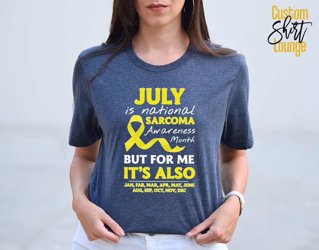 Sarcoma Cancer Awareness Shirt, Yellow Ribbon T Shirt, Cancer Survivor ...