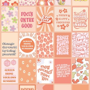 100 Pcs Groovy Pastel Aesthetic, Pastel Pink Photo Collage Prints ...