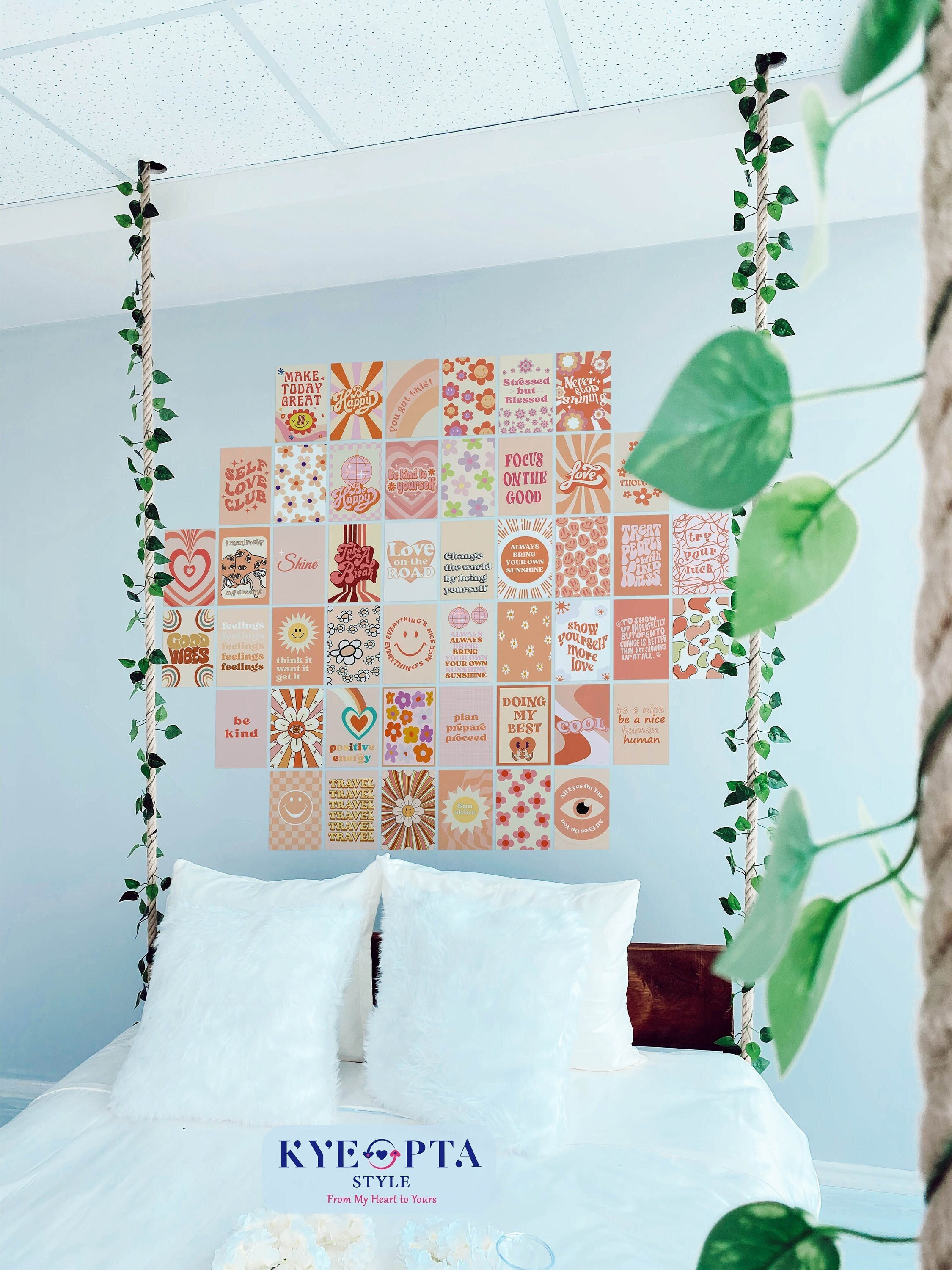 100 Pcs Groovy Pastel Aesthetic, Pastel Pink Photo Collage Prints ...