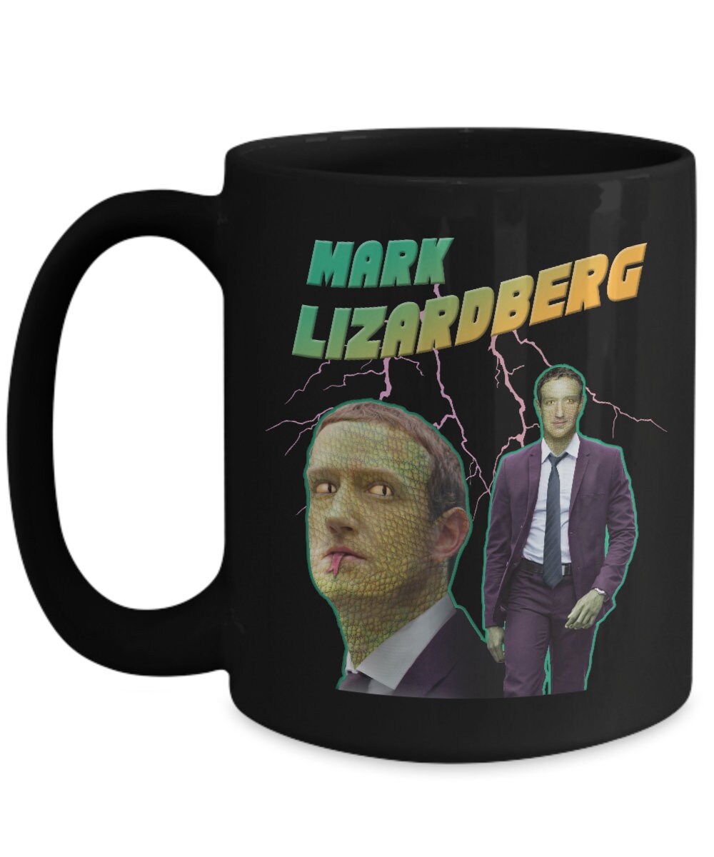 Funny Mark Lizardberg Retro Bootleg Black Coffee Mug Comical | Etsy