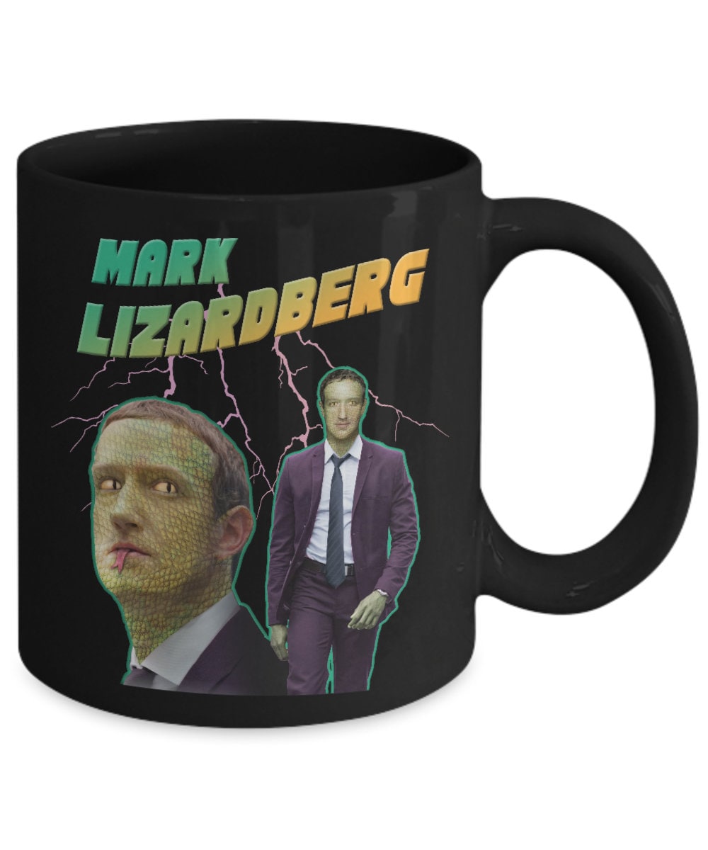Funny Mark Lizardberg Retro Bootleg Black Coffee Mug Comical | Etsy