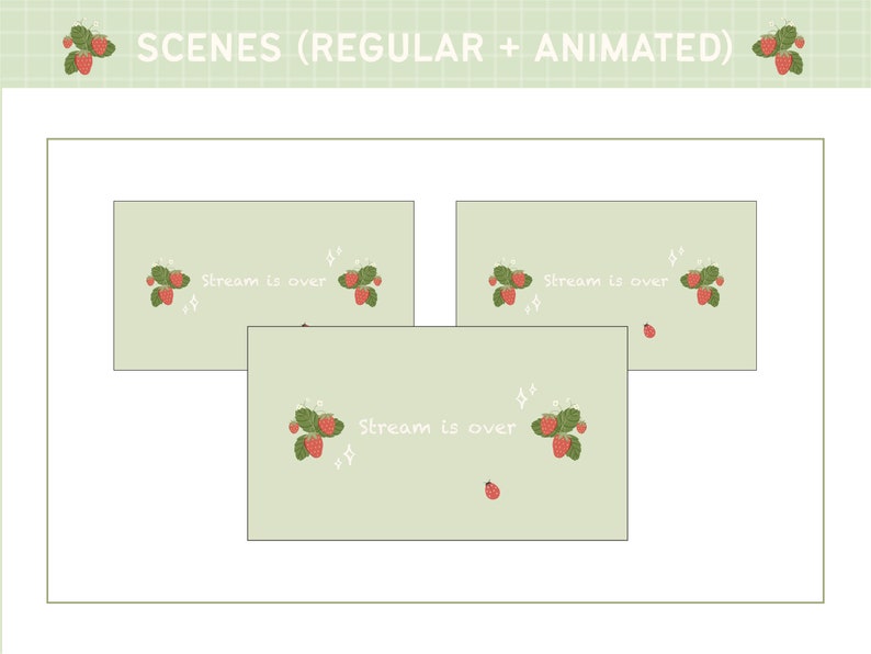 Cottagecore Twitch Overlay Pack with Animated Scenes - Etsy