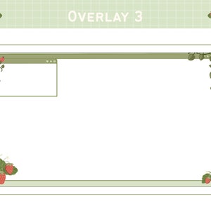 Cottagecore Twitch Overlay Pack with Animated Scenes Cozy/strawberry ...