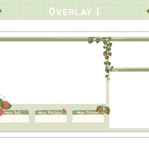 Cottagecore Twitch Overlay Pack with Animated Scenes Cozy/strawberry ...