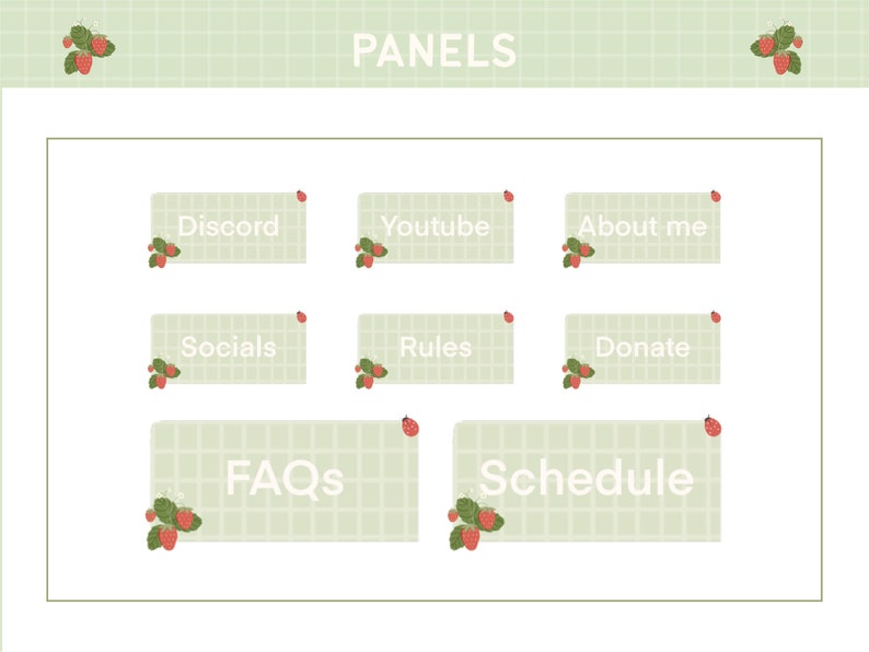 Cottagecore Twitch Overlay Pack with animated scenes - Etsy France