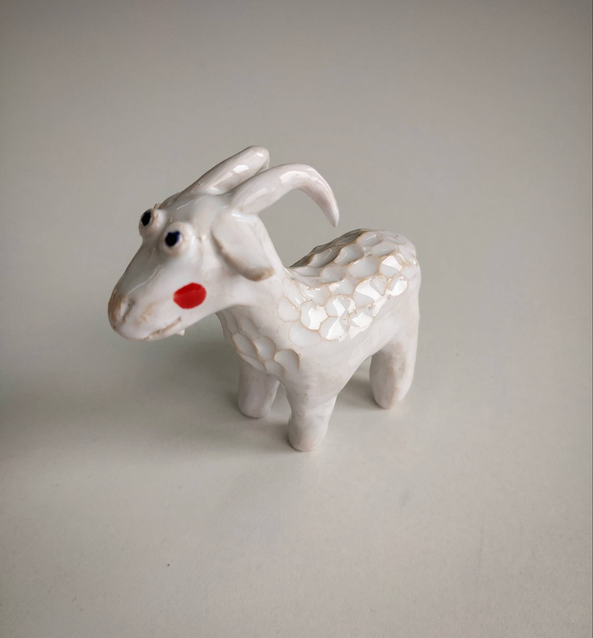 Ceramic Goat Sculpture / Animal Figurine / Handmade Goat / - Etsy
