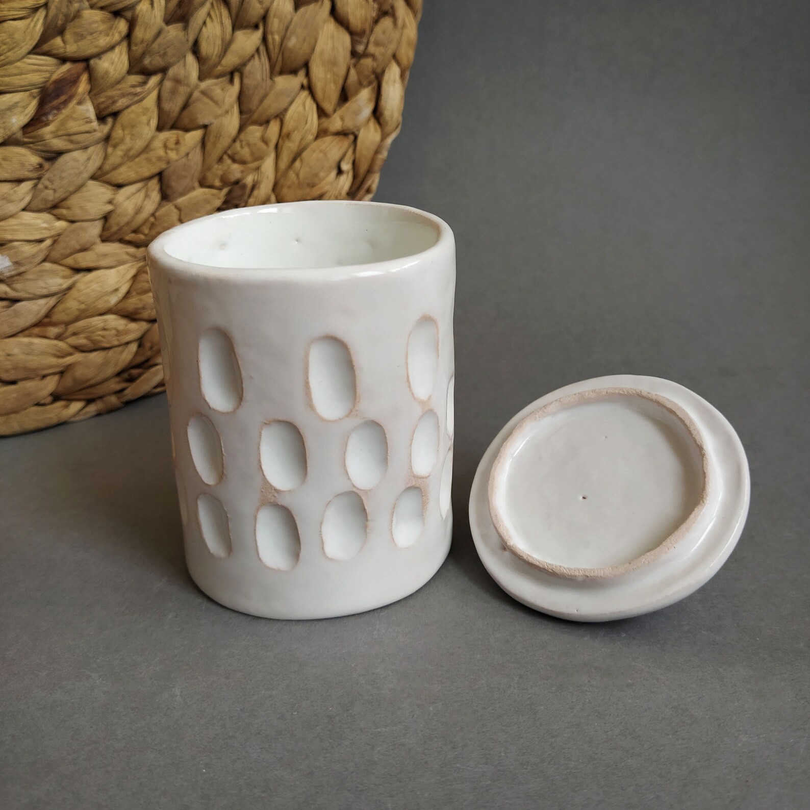 White Ceramic Sugar bowl / Small honey Pot / Ceramic Sugar | Etsy