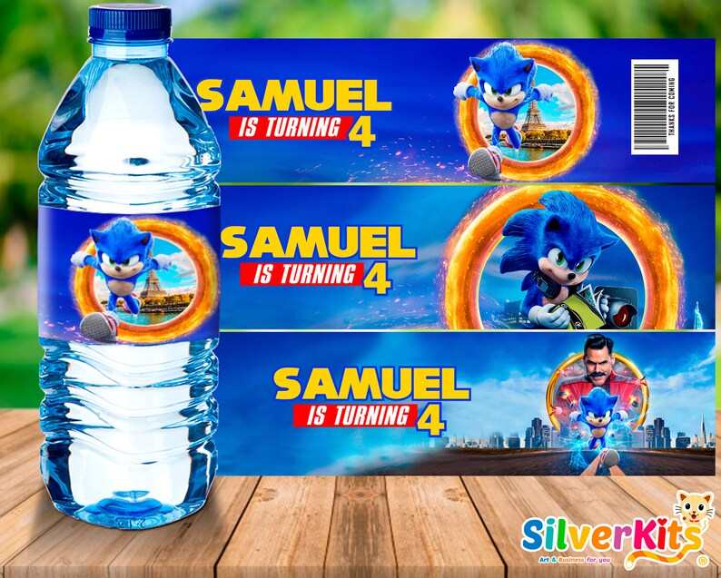 Editable & Printable Sonic Water bottle Label Template Paper Paper ...