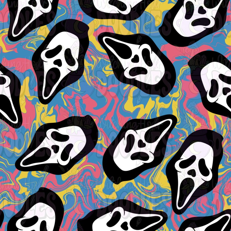 Ghostface Seamless Pattern, Seamless Pattern, Sublimation Fabric ...