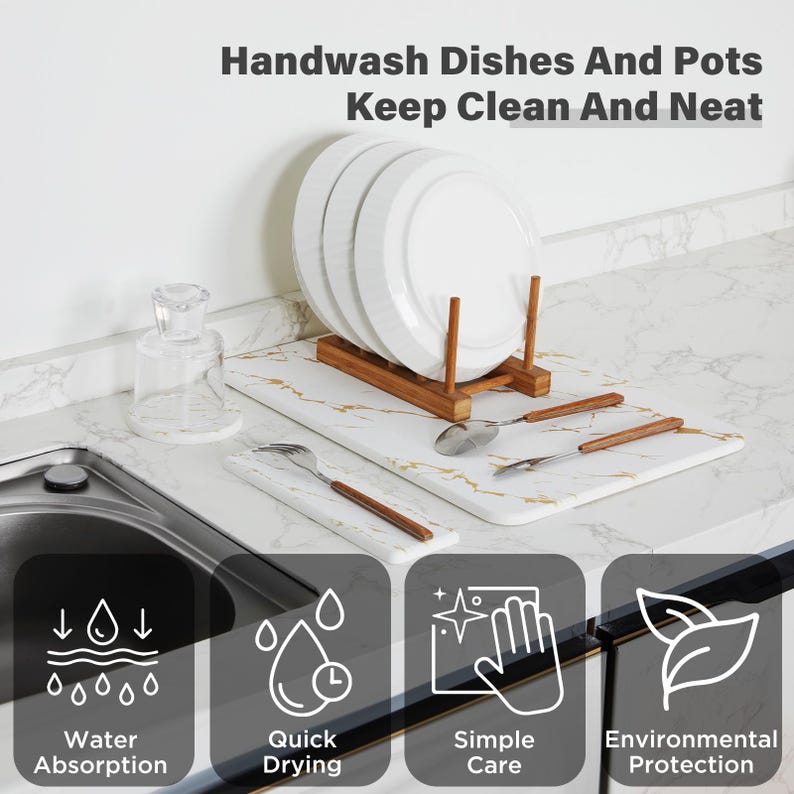 Stone Drying Mat for Kitchen - Quick Drying Stone Mat for Kitchen ...