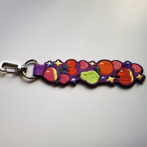 Custom Embroidery Keychain, Custom Keychain, Fabric Embroidered Key ...