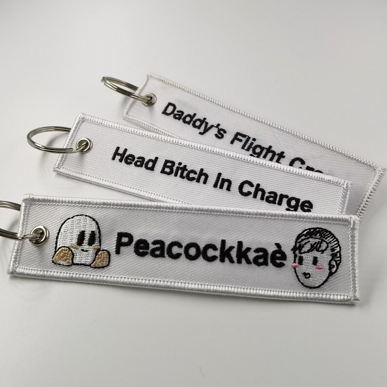 Custom Embroidered Keychain Custom Remove Before Flight - Etsy