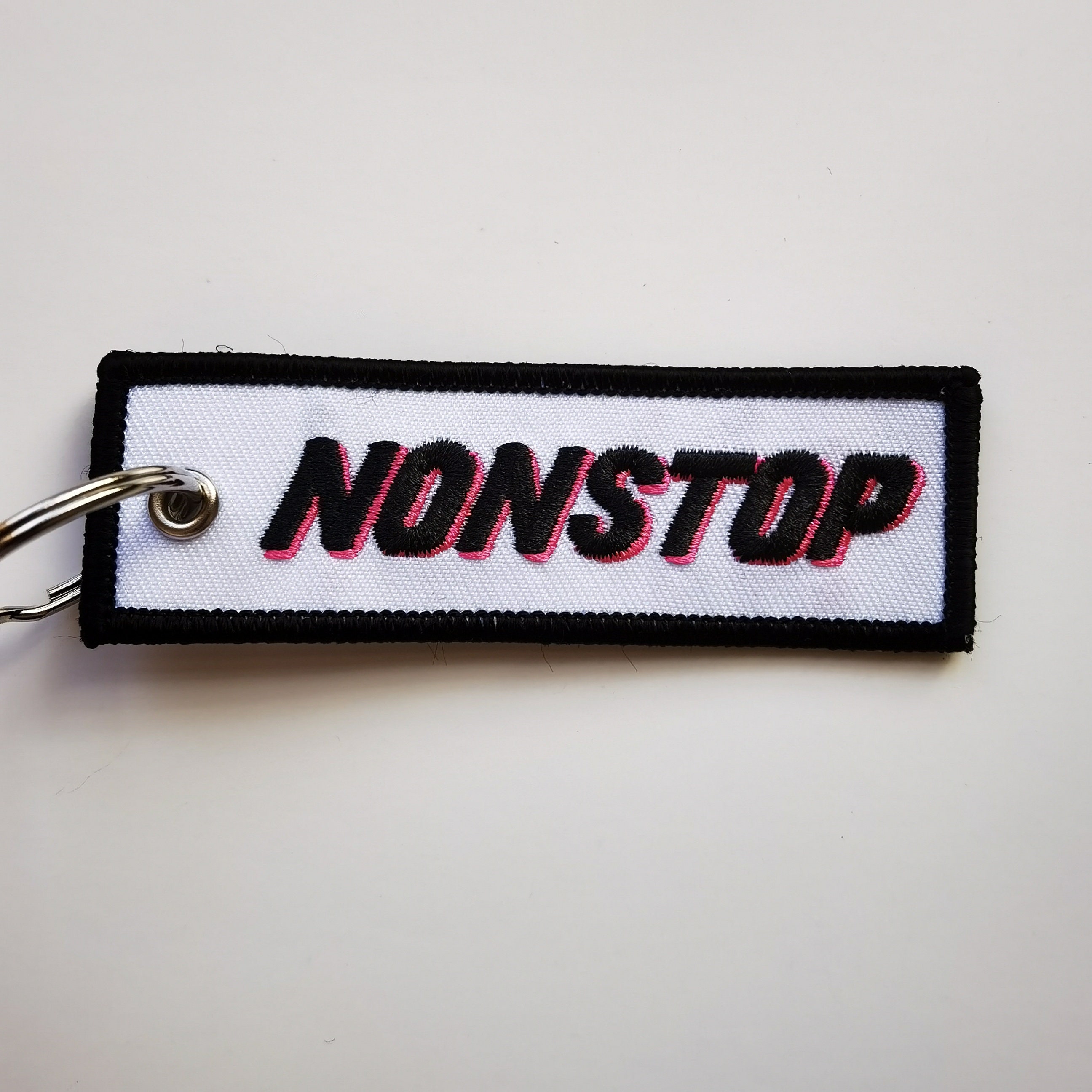 Flight keychain custom embroidery flight tag Remove before | Etsy