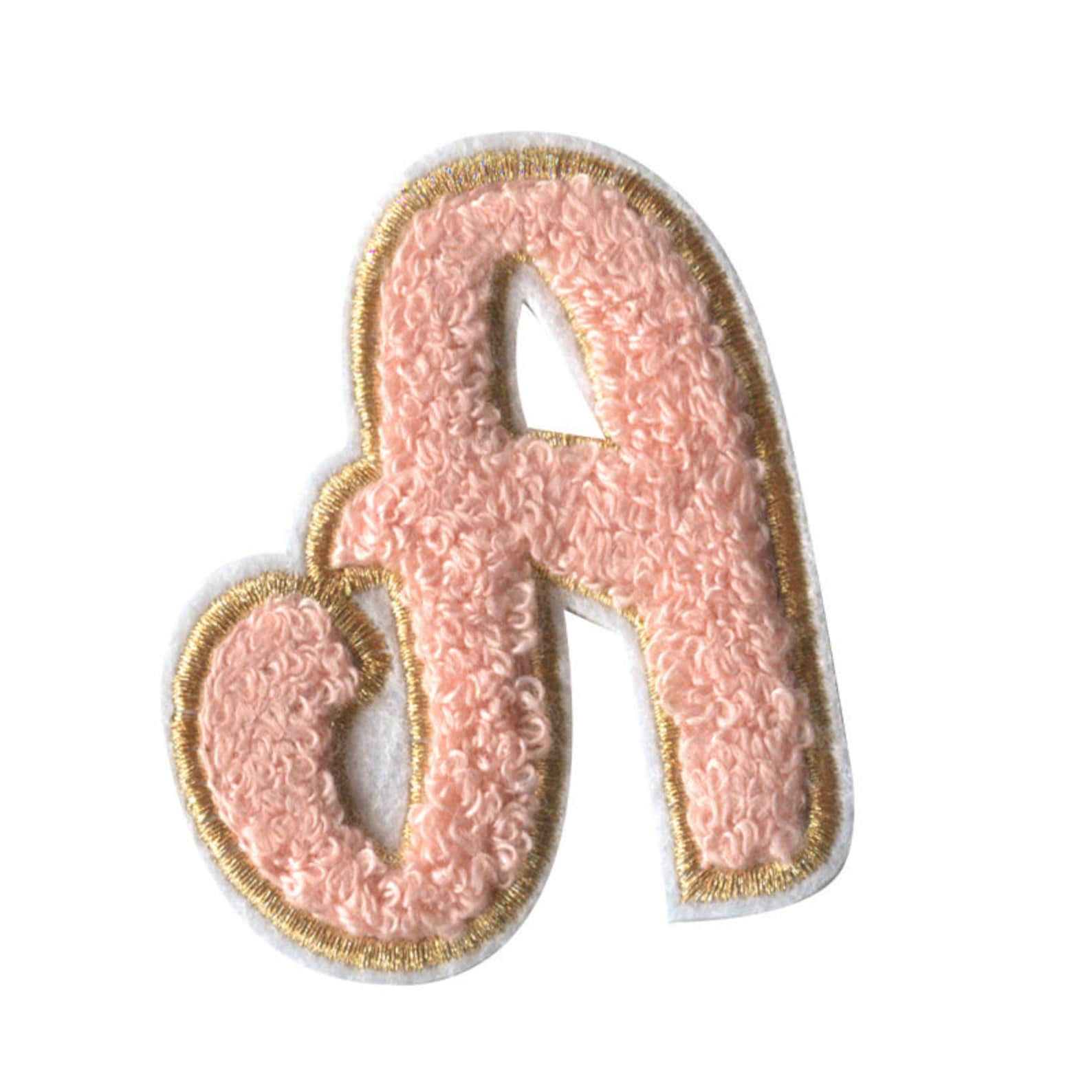 Quality Pink Chenille Letter Patch Large Size Iron on Towel - Etsy