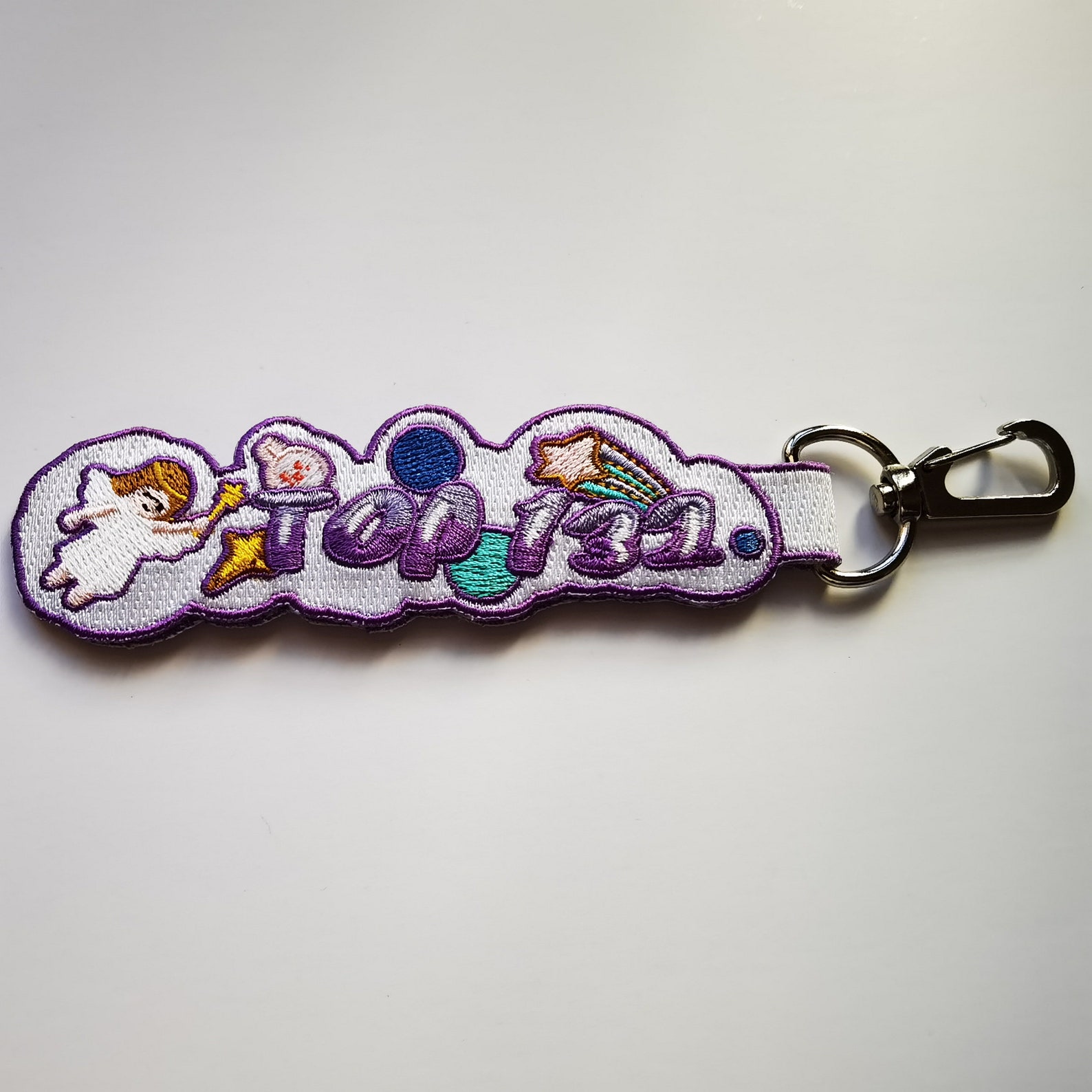 Custom Embroidery Keychain Custom Keychain Fabric | Etsy