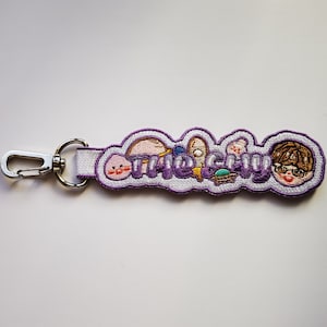 Custom Embroidery Keychain, Custom Keychain, Fabric Embroidered Key ...