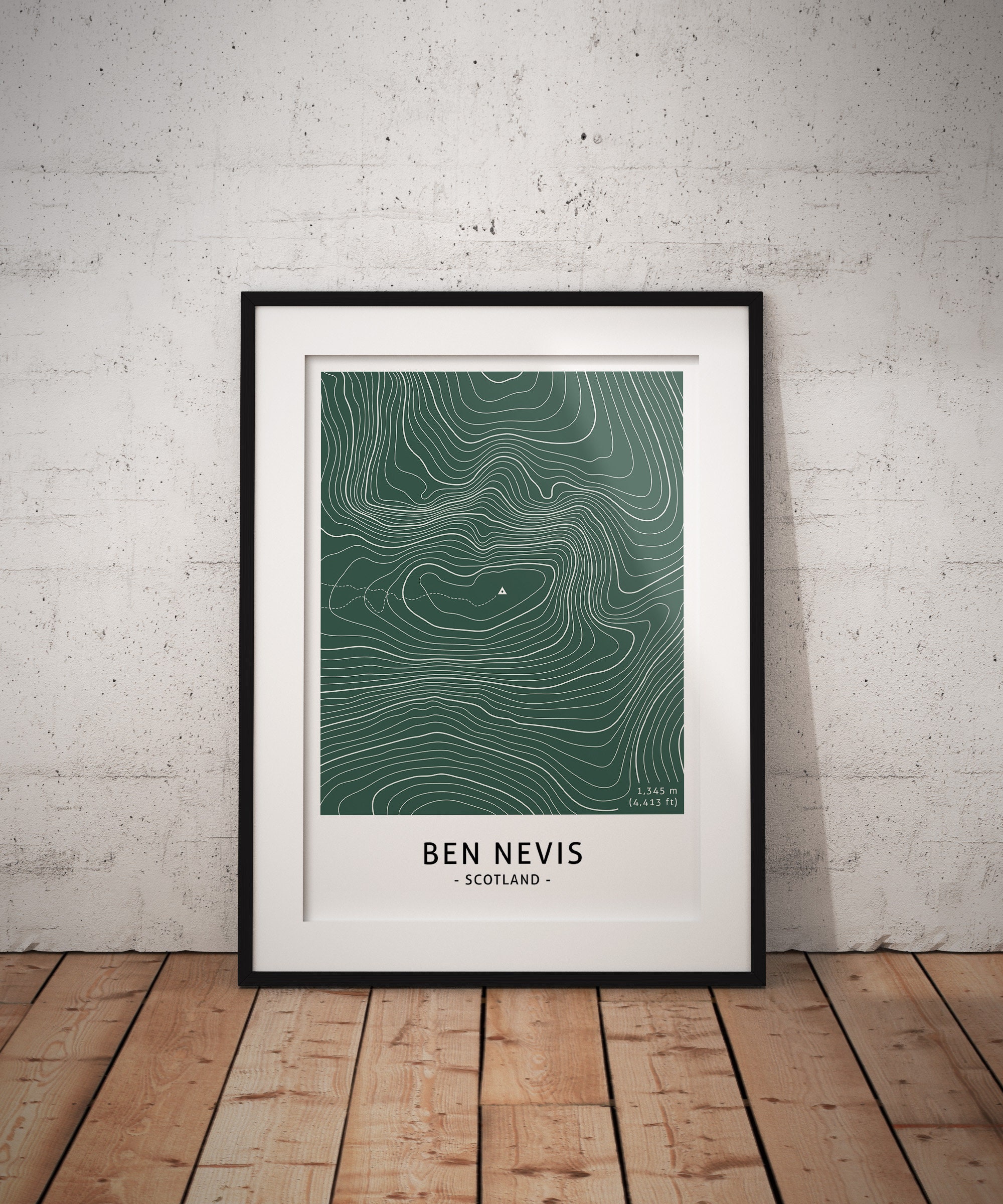 Ben Nevis Map | Modern | Minimal | Mountain | Print | Scotland ...