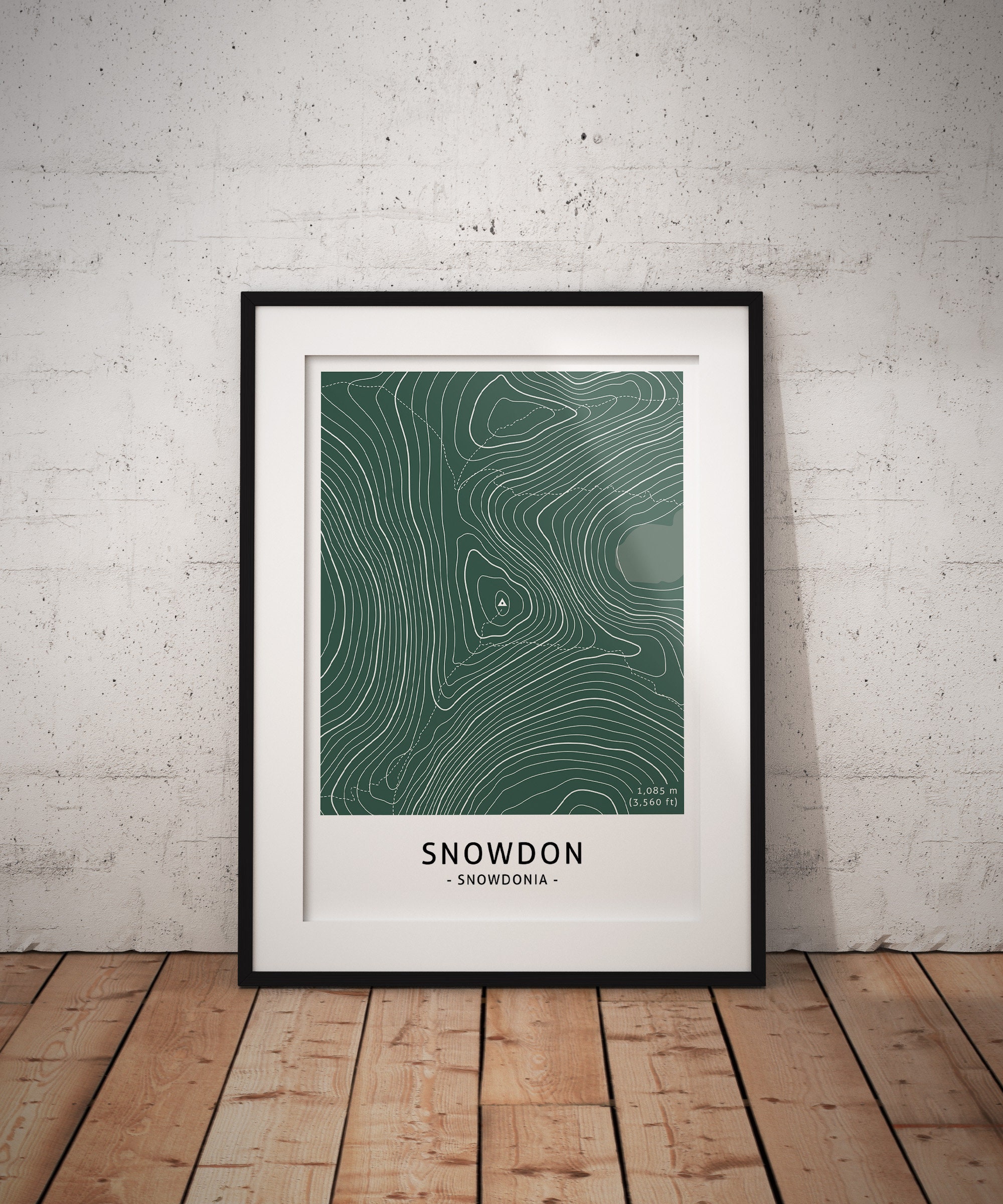 Snowdon Map Modern Minimal Mountain Print Snowdonia - Etsy UK