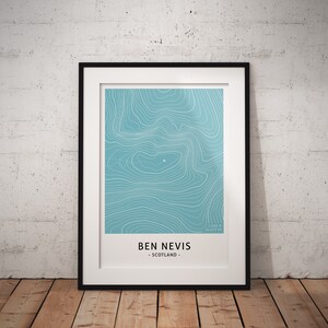 Ben Nevis Map | Modern | Minimal | Mountain | Print | Scotland ...