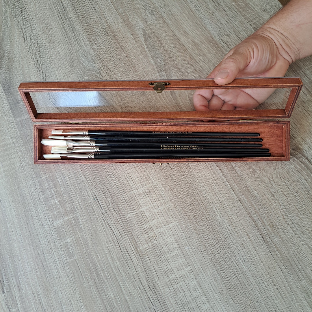 Brush Storage Case - Handmade Wooden Box for Transporting Brushes ...