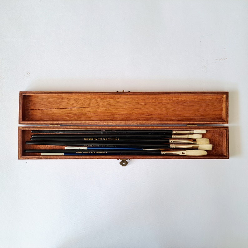 Brush Storage Case, Handmade Wooden Box for Transporting Brushes, Brush ...