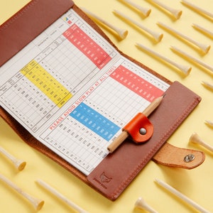 Personalized Leather Golf Score Card Wallet – Custom Golf Gifts for Him ...