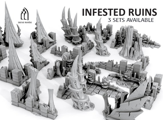 Sci Fi Alien Scenery Terrain Infested Ruins for War Games | Etsy Canada