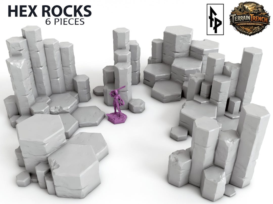 Hex Rocks Alien Scenery Terrain for War Games 28mm/32mm - Etsy
