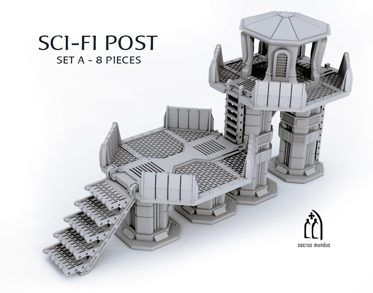 Modular Sci-fi Platform Post Scenery Terrain Set for War - Etsy