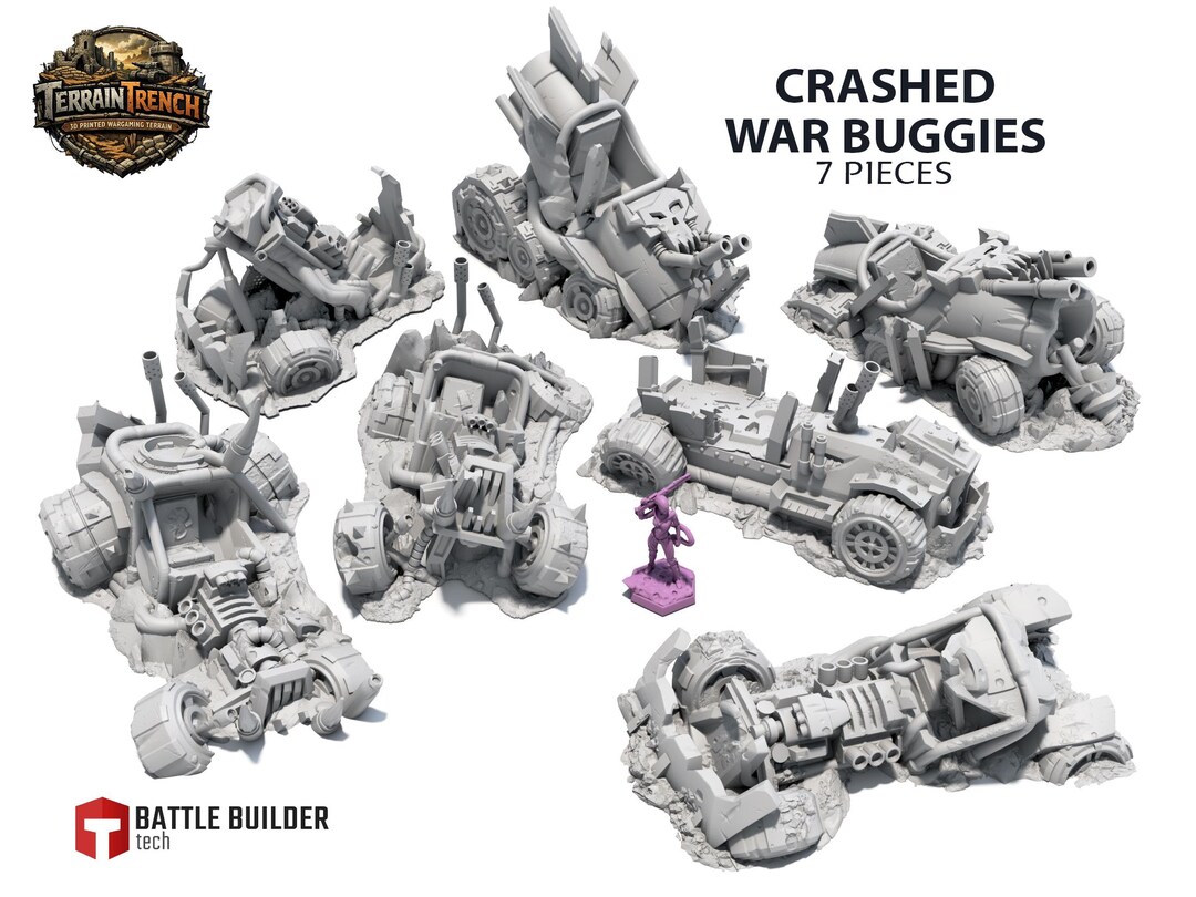 Crashed War Buggies - Terrain Set for Wargames 28mm/32mm - Etsy