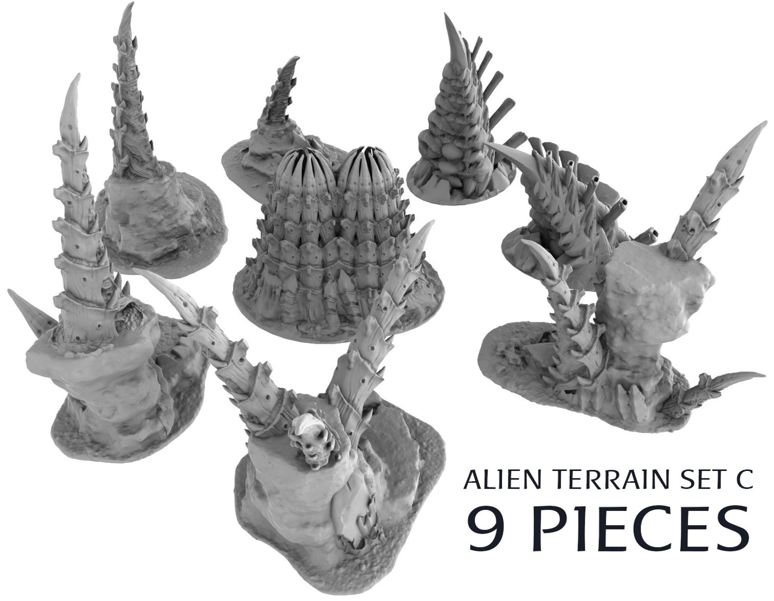 Sci Fi Alien Scenery Terrain SET C for Warhammer 40K 28mm | Etsy