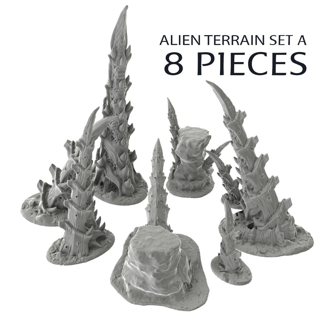 Sci- Fi Alien Scenery Terrain SET A for War Games 28mm/32mm Scale - Etsy