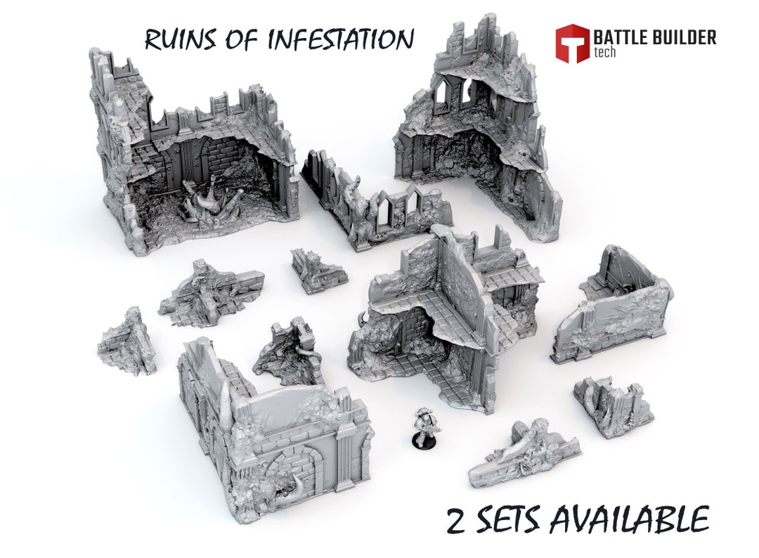 Sci Fi Alien Scenery Terrain Ruins of Infestation for War Games 28/32mm ...