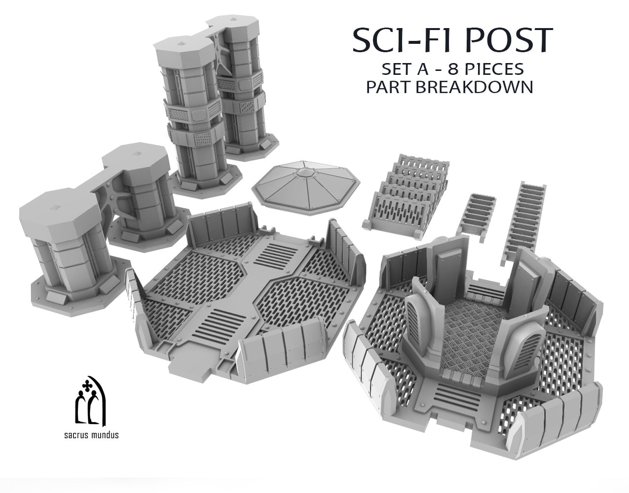 Modular Sci-fi Platform Post Scenery Terrain Set for War - Etsy