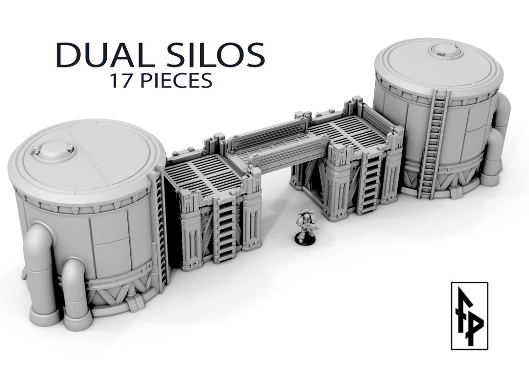 Dual Silos Sci-fi Scenery Terrain for War Games 28mm/32mm - Etsy