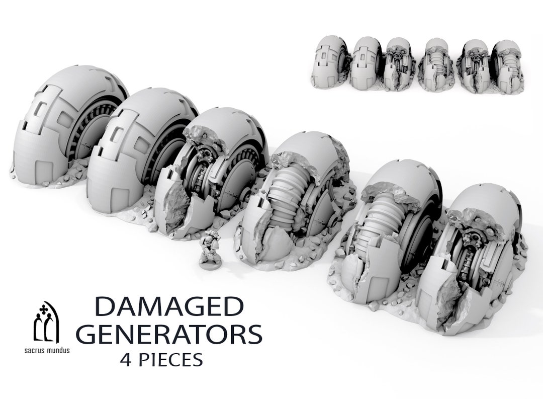 Damaged Generators Scenery Terrain for War Games 28mm/32mm - Etsy