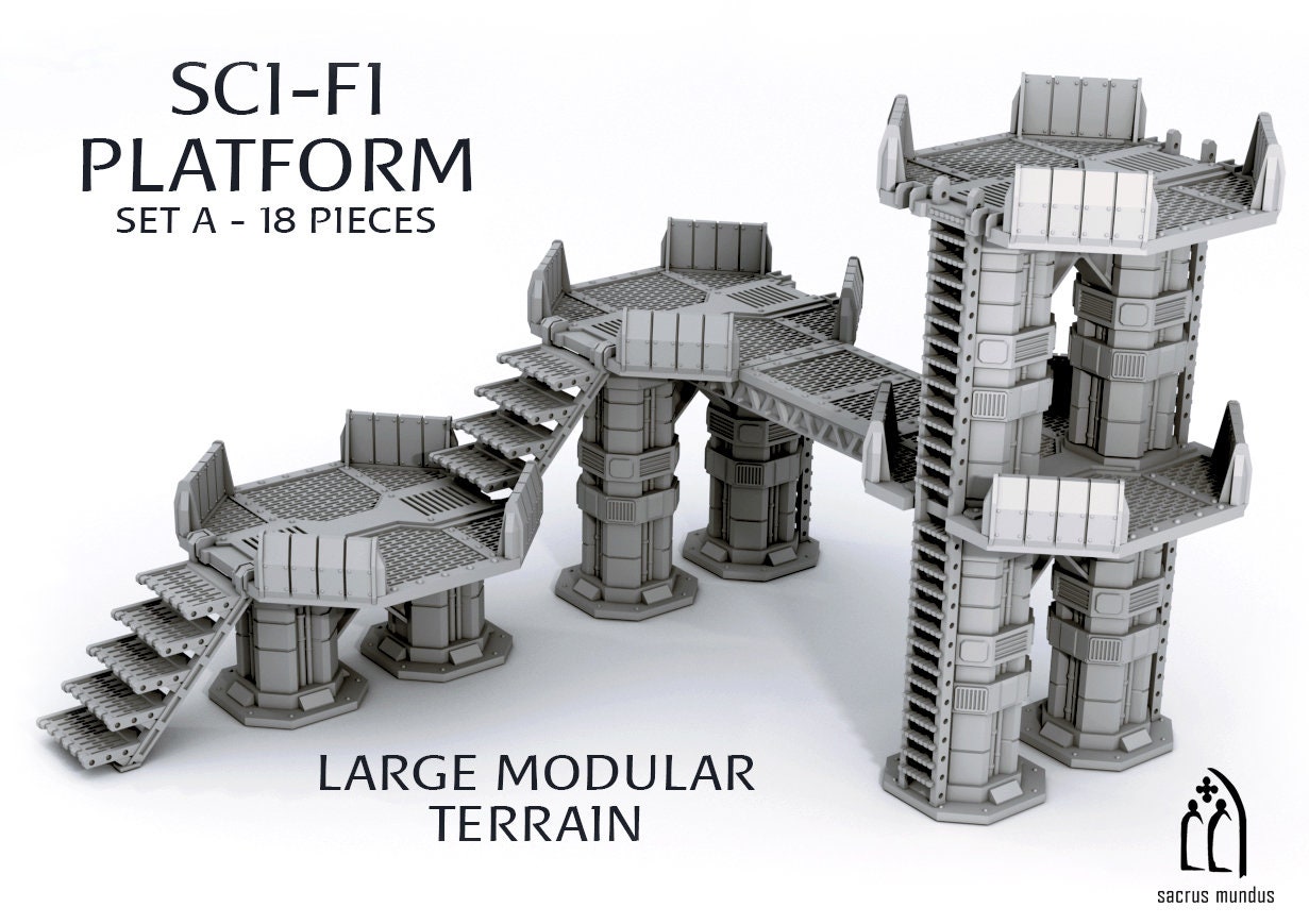 Large Modular Sci-fi Platforms Set A Scenery Terrain Set for - Etsy