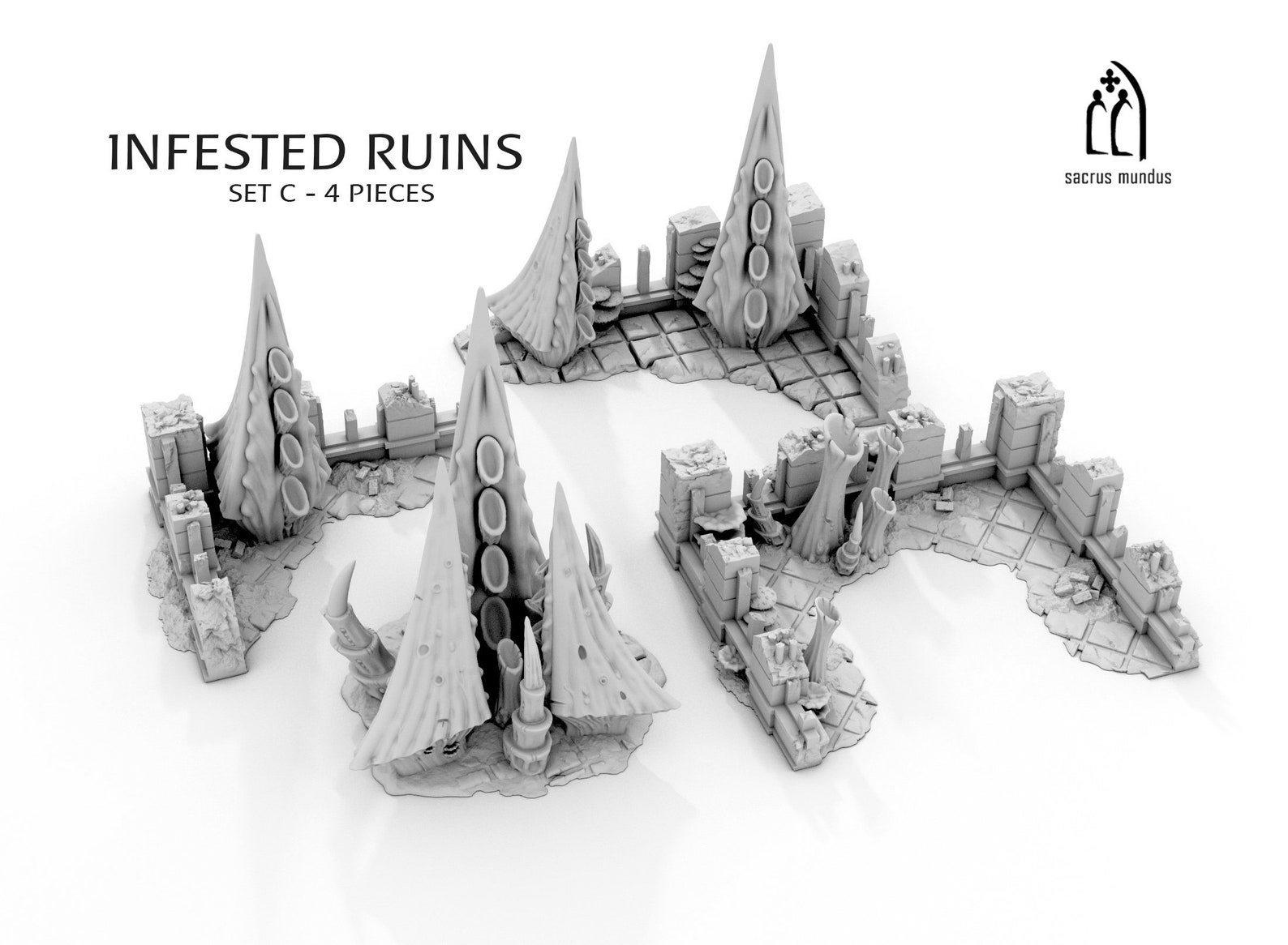 Sci Fi Alien Scenery Terrain Infested Ruins for War Games - Etsy