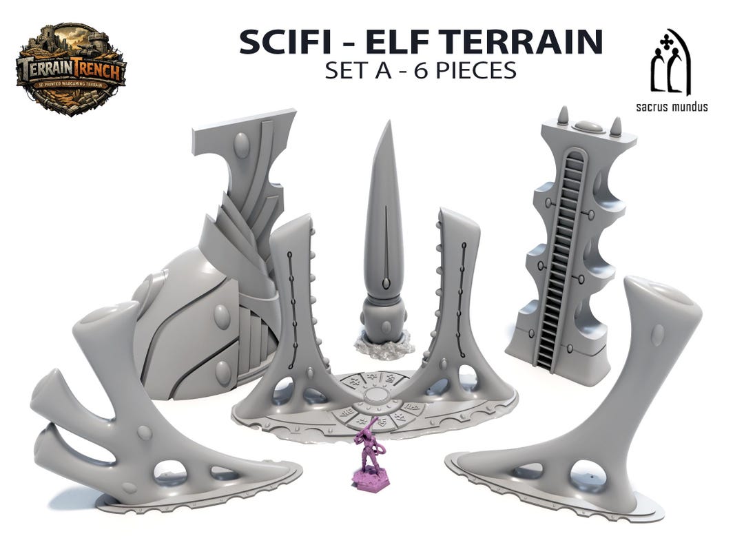 Elf - Scifi Scenery Terrain Buildings - SET A for War Games 28mm/32mm ...
